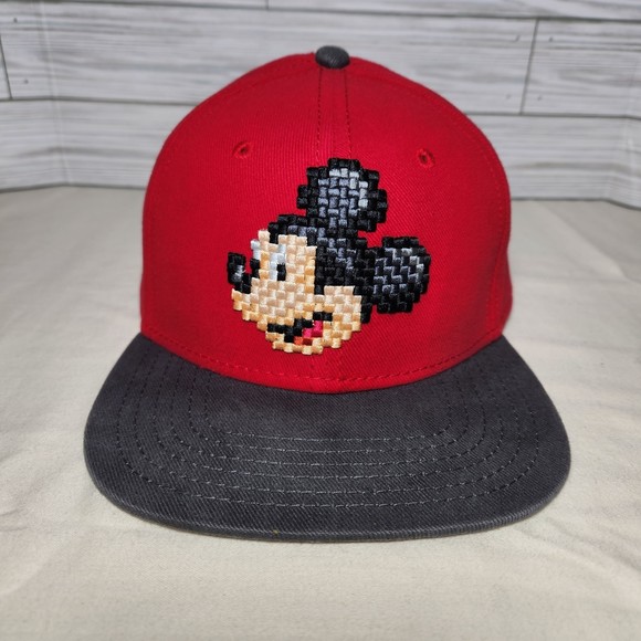 Disney | Accessories | Disney Parks Retro Red Hat Wpixel Mickey Mouse ...